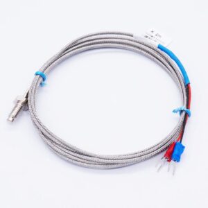 Twidec/2Pcs 1/4" Screw Probe Temperature Sensor K Type Thermocouple 2 Meters Cable Temperature Range: 0-600°C LT-104