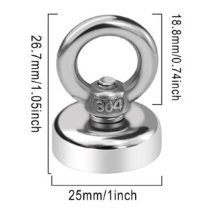 DIYMAG Magnetic Hooks 60 lbs(27 KG) Pulling Force Rare Earth Magnetic Hooks with Countersunk Hole Eyebolt for Home, Kitchen, Workplace, Office and Garage, 10 Packs