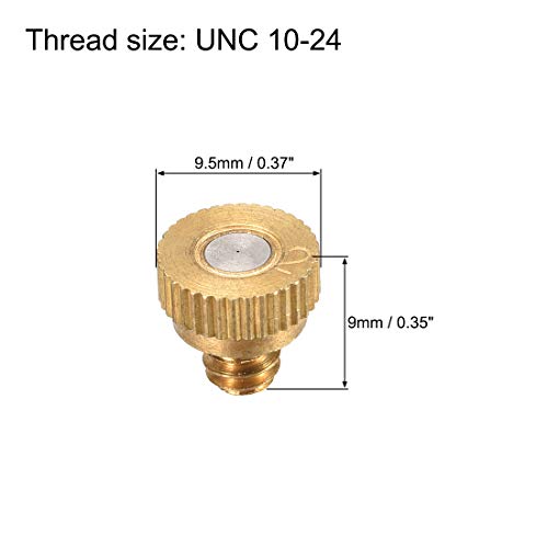 uxcell Brass Misting Nozzle - 10/24 UNC 0.2mm Orifice Dia Replacement Heads for Outdoor Cooling System - 10 Pcs