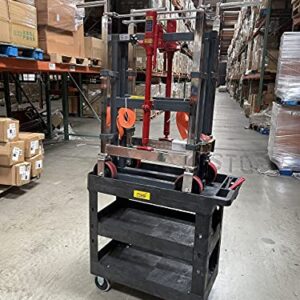 550lb Capacity Heavy Duty Plastic Utility Cart 34-1/2" L x 16-3/4" W with Handle 3 Shelves Pake Handling Tools