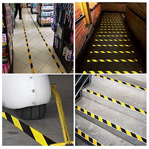 Bligo Anti Slip Safety Grip Tape, 2 Inch x 60 Foot, Non Skid Tread for Stairs, Steps, Floors, Caution Dangerous Zones, Indoor and Outdoor Use (Yellow and Black)