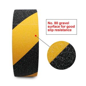 Bligo Anti Slip Safety Grip Tape, 2 Inch x 60 Foot, Non Skid Tread for Stairs, Steps, Floors, Caution Dangerous Zones, Indoor and Outdoor Use (Yellow and Black)