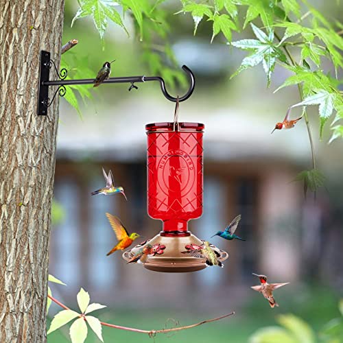 BOLITE 18023 Bird Feeder Hanger(16 to 24 Inch), Adjustable Hanging Plant Bracket, Wall Hooks for Hanging Bird Feeders, Planters, Lanterns, Wind Chimes, String Lights, 2 Pack, Black