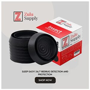 Zulu Supply Bed Bug Interceptors, Traps, 8 Pack, Bedbug Monitor, Insect Detector for Bed Legs or Furniture (Black 8 Pack)