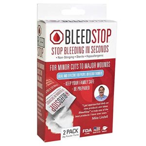 bleedstop stop bleeding in seconds emergency first aid for home kids and family (2) 20g powder packets (1)