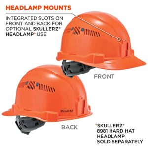 Vented Hard Hat Cap Style, Ratchet Suspension, Class C, Ergodyne Skullerz 8972, Orange