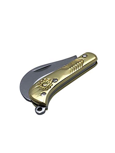 Fon Alley mini pocket knife Multi-purpose Mini hook outdoor tool folding knife (yellow 3w)