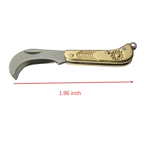 Fon Alley mini pocket knife Multi-purpose Mini hook outdoor tool folding knife (yellow 3w)