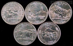 2006 d complete set of 5 state quarters uncirculated