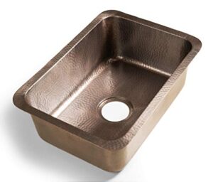 monarch abode 17098 pure copper hand hammered milan single bowl kitchen sink (21 inches)