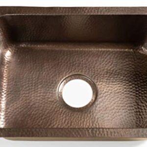 Monarch Abode 17098 Pure Copper Hand Hammered Milan Single Bowl Kitchen Sink (21 inches)