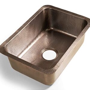 Monarch Abode 17098 Pure Copper Hand Hammered Milan Single Bowl Kitchen Sink (21 inches)