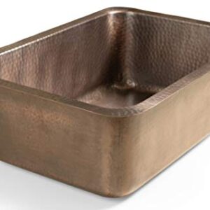 Monarch Abode 17098 Pure Copper Hand Hammered Milan Single Bowl Kitchen Sink (21 inches)