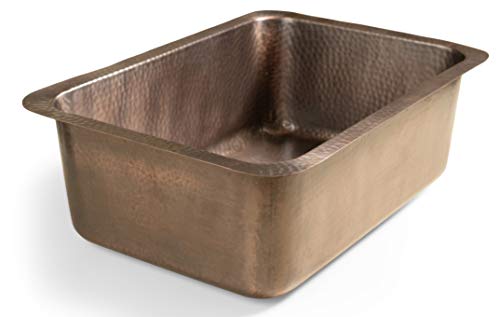 Monarch Abode 17098 Pure Copper Hand Hammered Milan Single Bowl Kitchen Sink (21 inches)