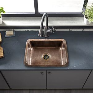 Monarch Abode 17098 Pure Copper Hand Hammered Milan Single Bowl Kitchen Sink (21 inches)