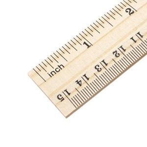 uxcell Wood Ruler 15cm 6 Inch 2 Scale Office Rulers Wooden Measuring Ruler 5pcs