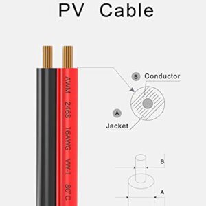 ALLPOWERS Solar Extension Cable with DC5525(5.5mm x 2.5mm) to Anderson Power Pole Port 1.5M 16AWG Solar Panels Kit Tools, Connector for Solar Panel to Portable Generator UPS Battery Backup