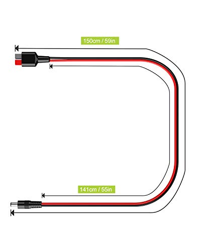 ALLPOWERS Solar Extension Cable with DC5525(5.5mm x 2.5mm) to Anderson Power Pole Port 1.5M 16AWG Solar Panels Kit Tools, Connector for Solar Panel to Portable Generator UPS Battery Backup