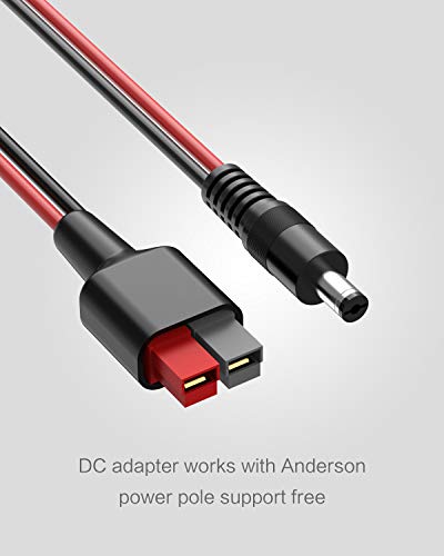 ALLPOWERS Solar Extension Cable with DC5525(5.5mm x 2.5mm) to Anderson Power Pole Port 1.5M 16AWG Solar Panels Kit Tools, Connector for Solar Panel to Portable Generator UPS Battery Backup