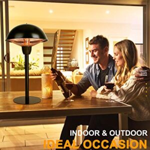 Star Patio Electric Patio Heater, Tabletop Heater, Infrared Heaters, Electric Outdoor Heater, Outdoor Space Heater, Portable Heater with Hammered Bronze Finished, 1500W, STP1566-BT