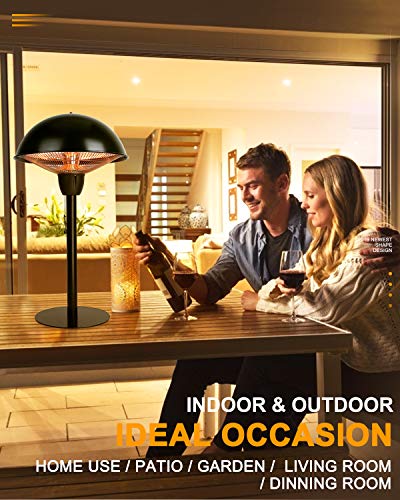 Star Patio Electric Patio Heater, Tabletop Heater, Infrared Heaters, Electric Outdoor Heater, Outdoor Space Heater, Portable Heater with Hammered Bronze Finished, 1500W, STP1566-BT