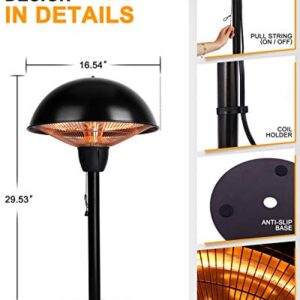 Star Patio Electric Patio Heater, Tabletop Heater, Infrared Heaters, Electric Outdoor Heater, Outdoor Space Heater, Portable Heater with Hammered Bronze Finished, 1500W, STP1566-BT