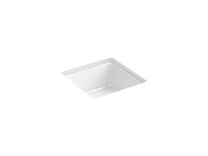 kohler k-8188-0 vitreous china 11 inch x 11 inch undermount square bathroom sink, white