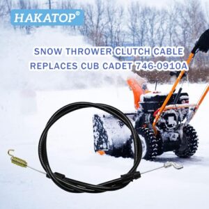 HAKATOP Snow Thrower Clutch Cable Replaces Cub Cadet 746-0910A, 746-0910 and MTD 746-0910A