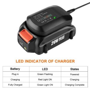 ANTRobut Replacement Worx 20V Battery and Charger Kit for Worx WA3525 WA3520 WA3575 WA3578 20V PowerShare 3.5Ah Battery, for Worx 20V and 40V (2X20V) Cordless Tools