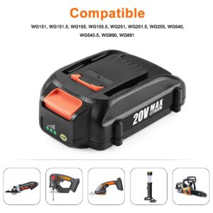 ANTRobut Replacement Worx 20V Battery and Charger Kit for Worx WA3525 WA3520 WA3575 WA3578 20V PowerShare 3.5Ah Battery, for Worx 20V and 40V (2X20V) Cordless Tools