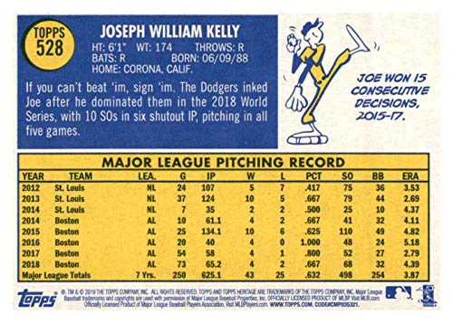 2019 Topps Heritage High Number #528 Joe Kelly Los Angeles Dodgers Baseball Card