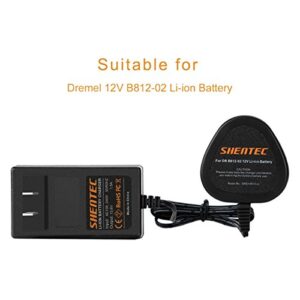 Shentec 12V Li-ion Battery Charger Compatible with Dremel 12V 8200 8220 8300 B812-02 B812-03 Battery(NOT for Ni-MH/NI-CD Battery)