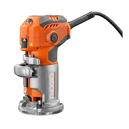 Ridgid 5.5 Amp Corded Compact Power Trim Router With Micro Adjust Dial R24012 (Renewed)