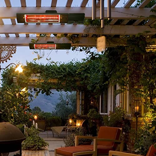 Star Patio Electric Patio Heater, Outdoor Heater, Infrared Heater with Remote Control, Outdoor Heaters for Patio, Classic Black, STP1580-WM-RM