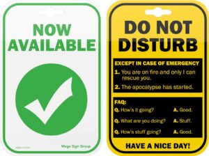 do not disturb privacy double sided sign for the office cubicle desk or personal room