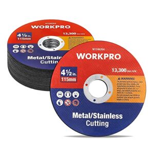 workpro 20-pack cut-off wheels, 4-1/2 x 7/8-inch metal&stainless steel cutting wheel, thin metal cutting disc for angle grinder