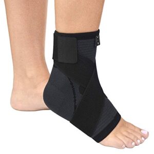 dr. wolf ankle compression sleeve - breathable foot brace for plantar fasciitis and achilles tendonitis pain relief for men & women - support for volleyball, tennis, basketball, soccer, and running (large)