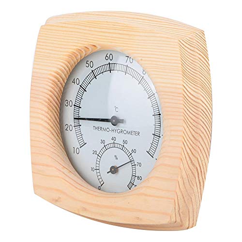 Wood Sauna Thermometer, Sauna Room Hygrometer Thermometer Digital Sauna Temperature Meter Humidity Meter Used in Sauna Room, Bathroom, Sweat Stream Room etc