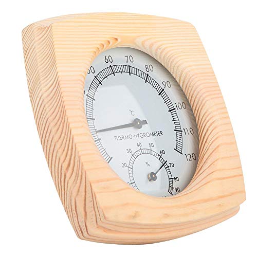 Wood Sauna Thermometer, Sauna Room Hygrometer Thermometer Digital Sauna Temperature Meter Humidity Meter Used in Sauna Room, Bathroom, Sweat Stream Room etc