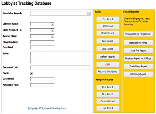 Lobbyist Tracking Database