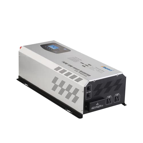 5000W Peak 15000watts Pure Sine Wave Power Inverter 24V DC to 120/240 VAC Split Phase with Battery AC Charger,Off Grid Low Frequency Solar Inverter