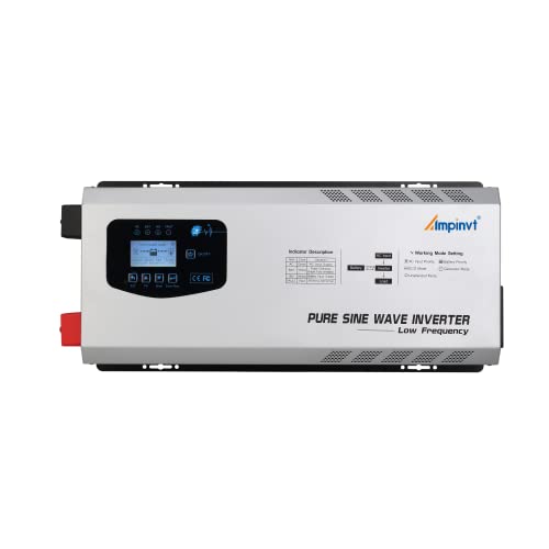 5000W Peak 15000watts Pure Sine Wave Power Inverter 24V DC to 120/240 VAC Split Phase with Battery AC Charger,Off Grid Low Frequency Solar Inverter