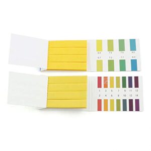 pzrt 2-pack ph 1-14 & ph 6.4-8.0 ph test strips extensive precision test paper color chart water soil testing kit