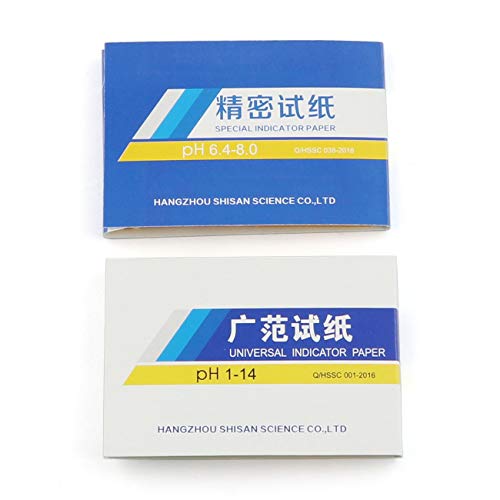 PZRT 2-Pack PH 1-14 & PH 6.4-8.0 PH Test Strips Extensive Precision Test Paper Color Chart Water Soil Testing Kit