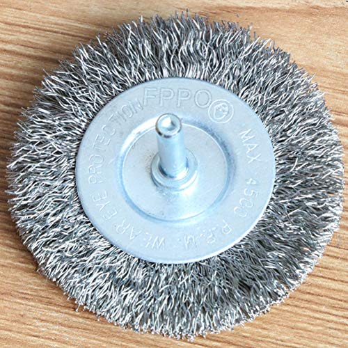 FPPO 4PCS 3 Inch Stainless Steel Wire Wheel Brushes Kit for Drill with 1/4-Inch Shank,Wire Wheels for Power-Operated Grinders