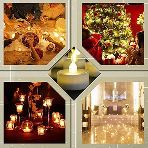 Tappovaly Battery Operated LED Tea Lights:24 Pack Flameless Votive Candles Lamp Realistic and Bright Flickering Long Lasting 150Hours for Wedding Holiday Party Home Decoration (Warm White)