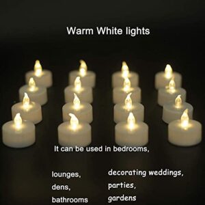 Tappovaly Battery Operated LED Tea Lights:24 Pack Flameless Votive Candles Lamp Realistic and Bright Flickering Long Lasting 150Hours for Wedding Holiday Party Home Decoration (Warm White)