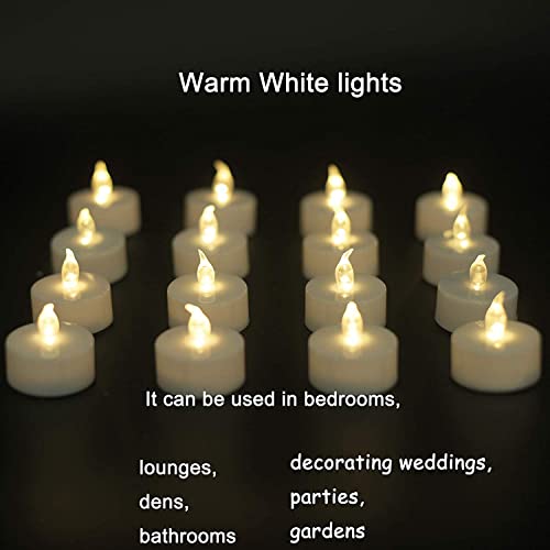 Tappovaly Battery Operated LED Tea Lights:24 Pack Flameless Votive Candles Lamp Realistic and Bright Flickering Long Lasting 150Hours for Wedding Holiday Party Home Decoration (Warm White)