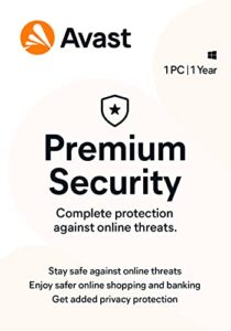 avast premium security 2022 | antivirus protection software | 1 pc, 1 year [download]