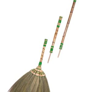 4 in 1 Natural Grass Broom Set by SN SKENNOVA -Traditional Sweeping Broom Thai Handmade Broom Handmade Kitchen Broom Asian Broom (24" 34" 44" 58")